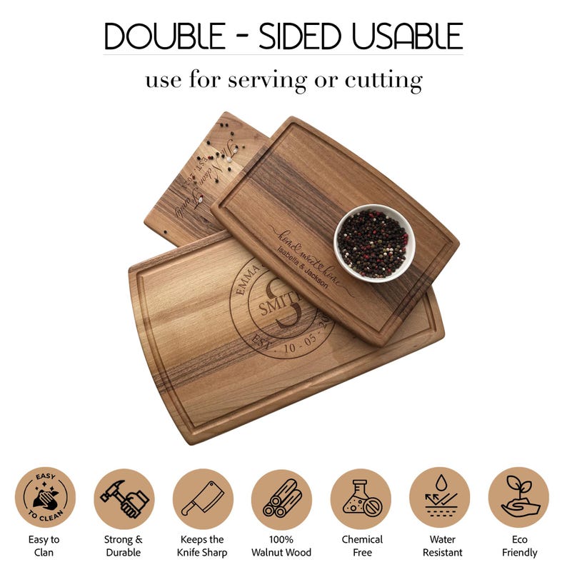 Personalized Walnut Cutting Board, Rustic Charcuterie Board - Etsy
