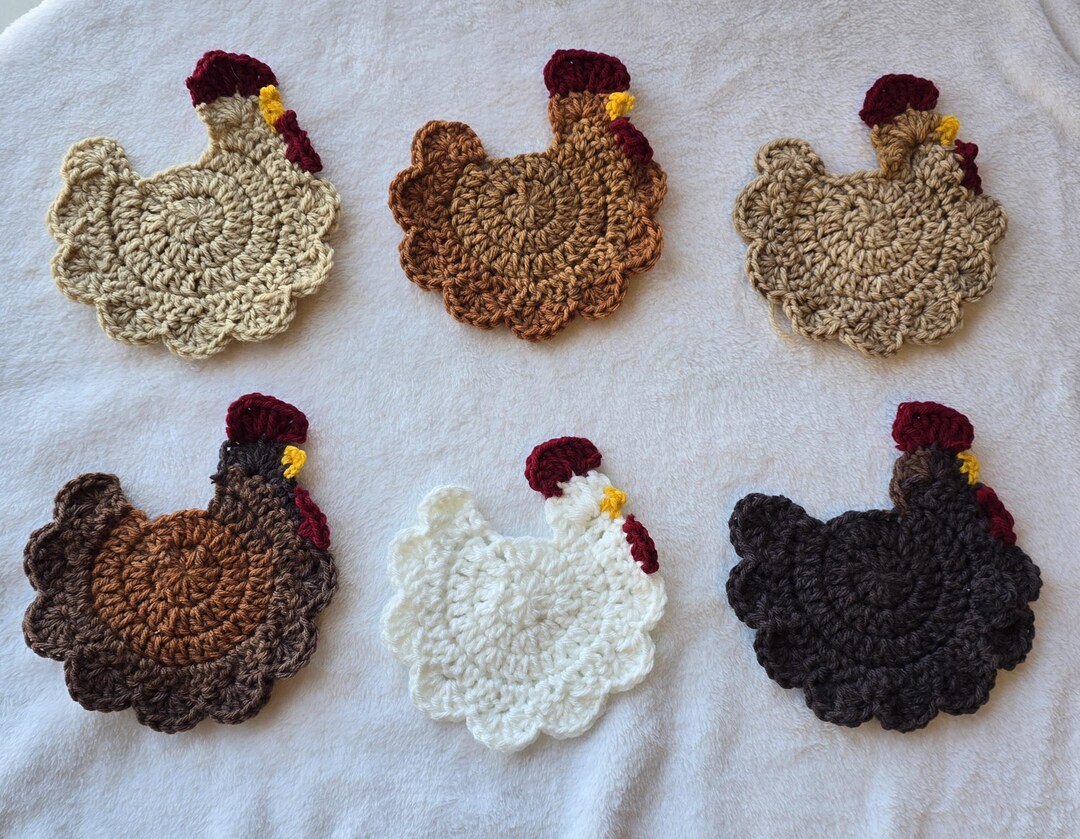 Handmade Crochet Chicken Coaster - Etsy