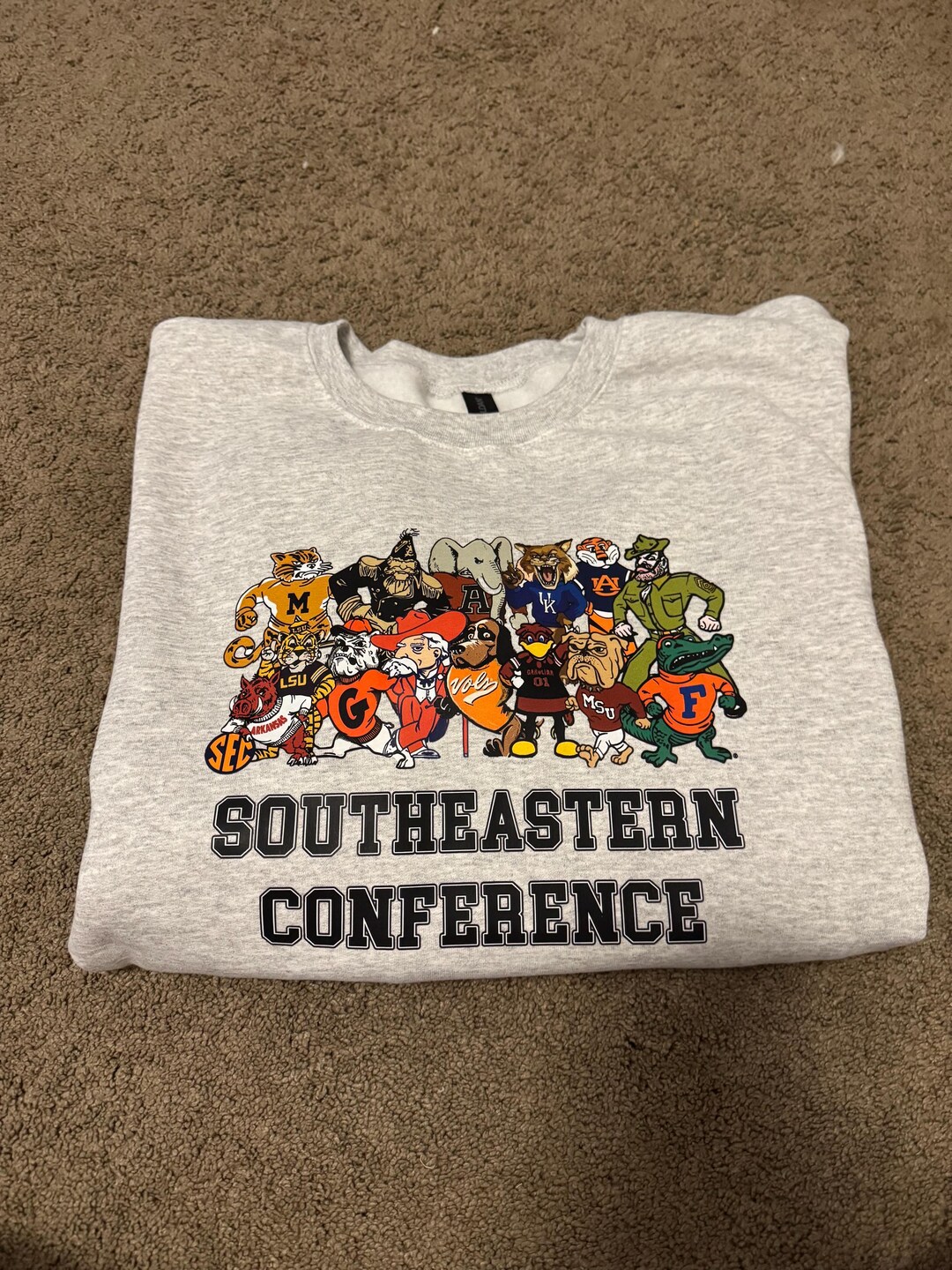 Southeastern Conference Mascots Ash Grey Sweatshirt - Etsy