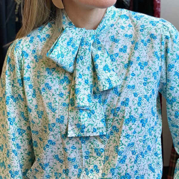 Secretary Bow Blouse - Etsy