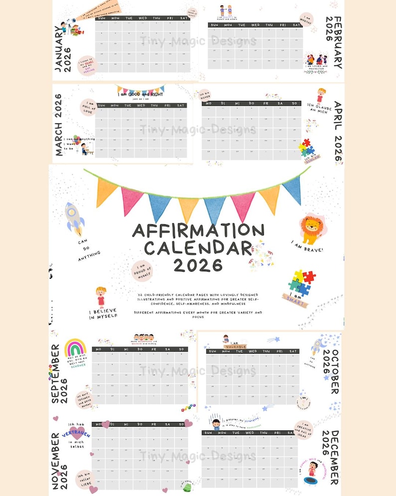 Affirmation Calendar for Children 2026 | Positive Affirmations ...
