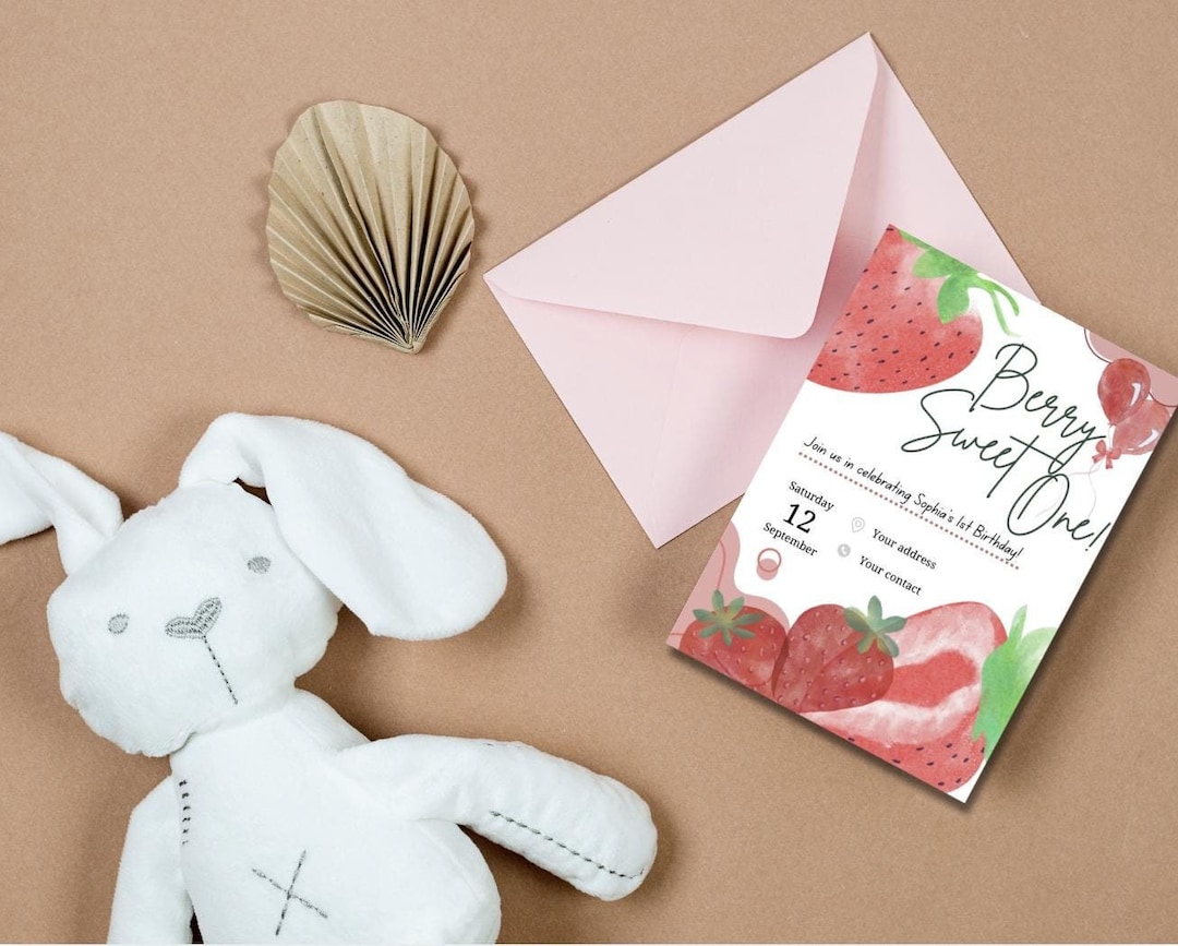 Berry Sweet One Birthday Invitation - Etsy