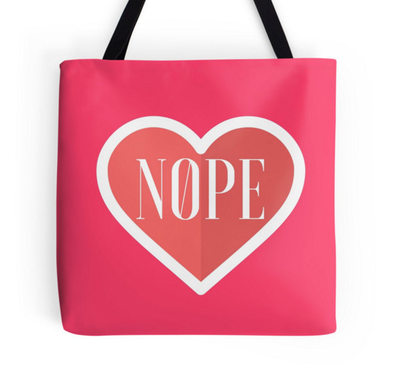 Nope Bag Tote Bag No Feminist Pink Heart Love - Etsy