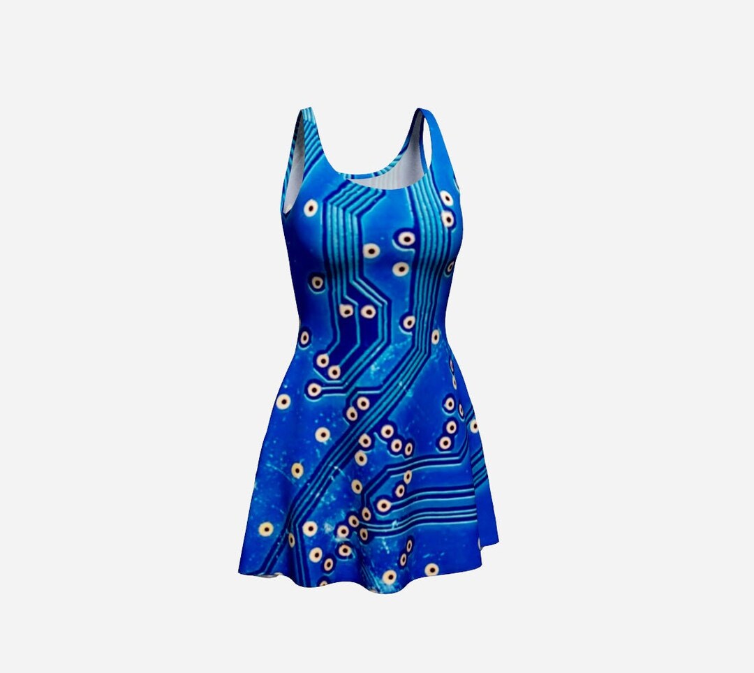 Circuit Board Skater Dress ~ Cyberpunk ~ Scifi ~ Engineer ~ Digital ...