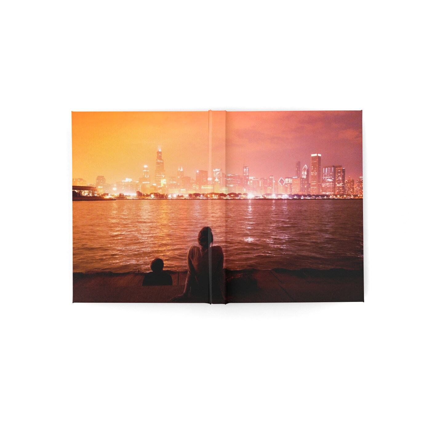 Hardcover Blank Book Chicago Skyline Notebook Lake Michigan Sketchbook ...