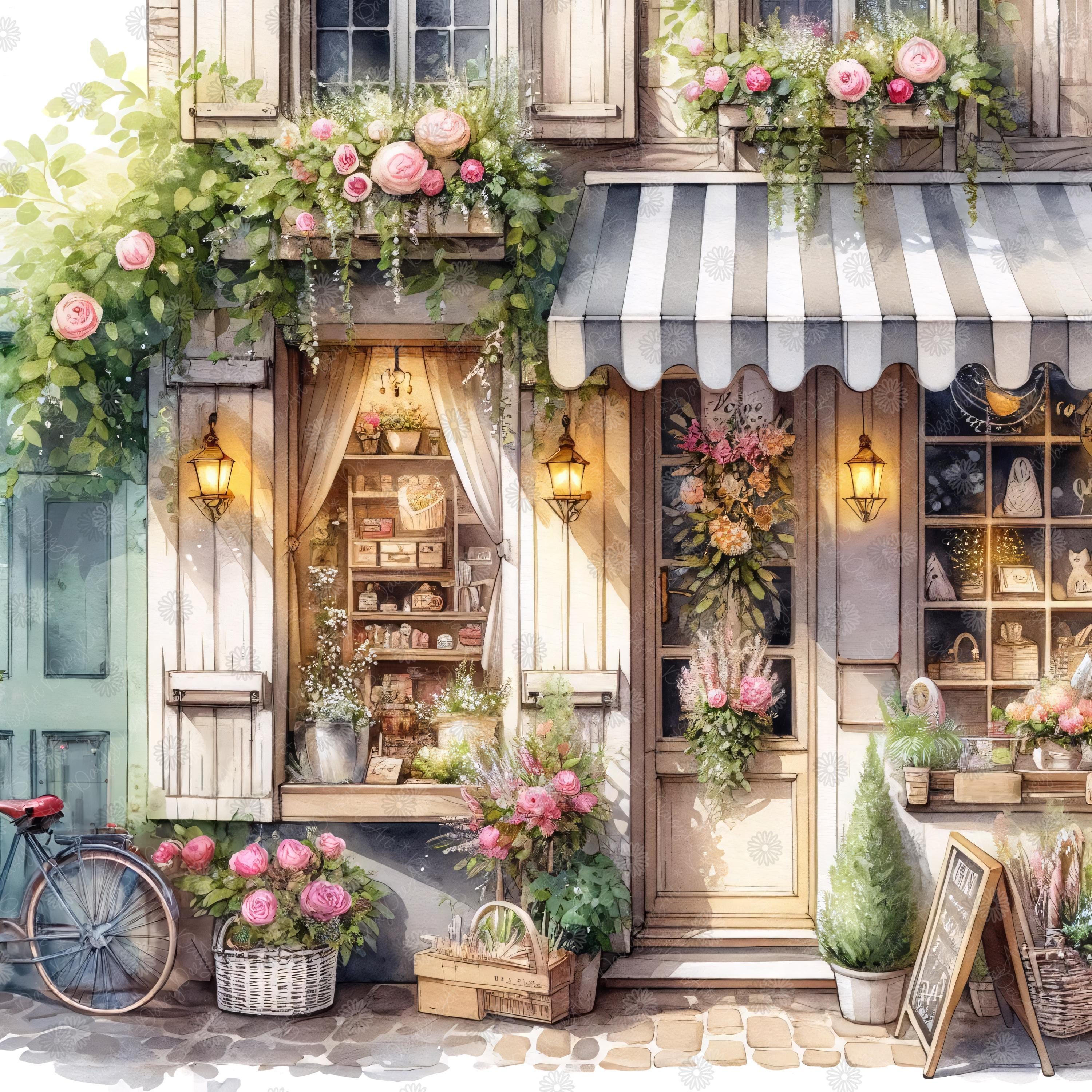 Bundle Jpgs 6 Cottagecore Shops High Quality Clip Art, Watercolor ...