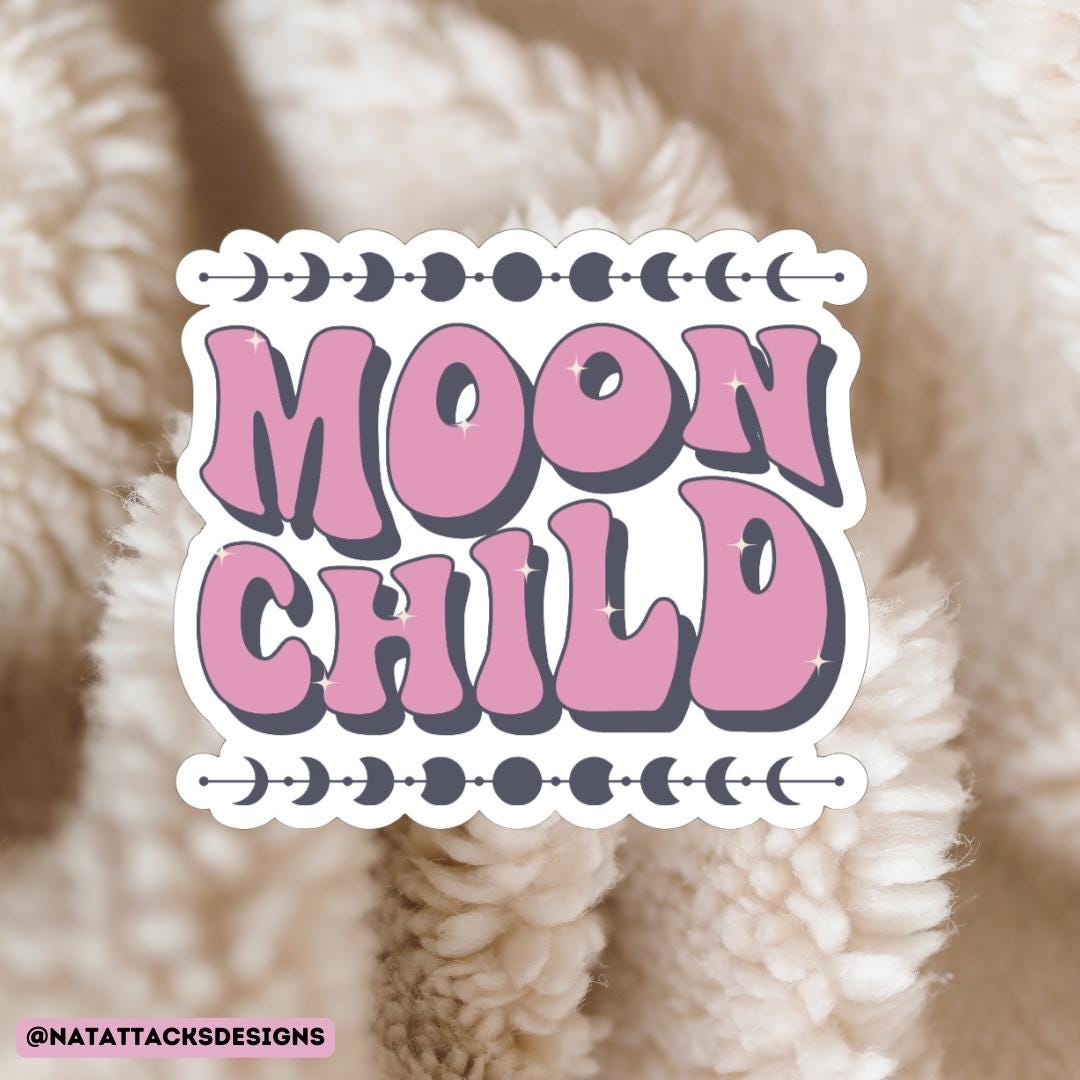 Moon Child Sticker Boho Hippie Designed & Made in House - Etsy
