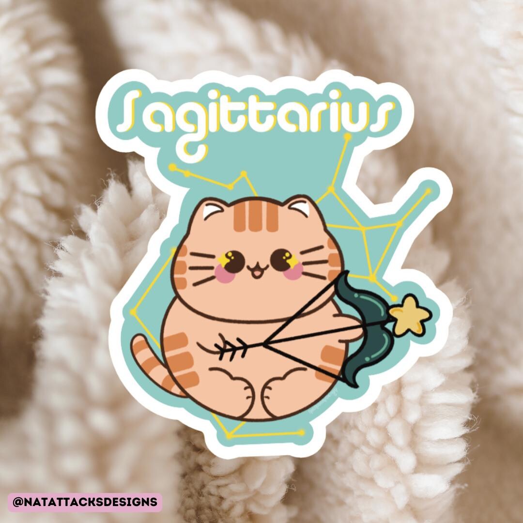 Sagittarius Cat Zodiac Constellation Sticker - Etsy