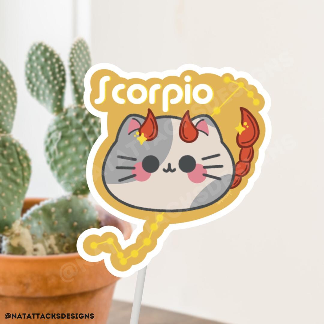 Scorpio Vinyl Sticker, Cute Sticker, Waterproof, Laptop Sticker ...