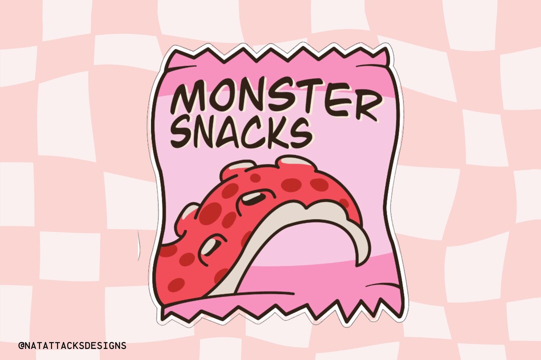 Monster Snacks Die Cut Sticker - Etsy