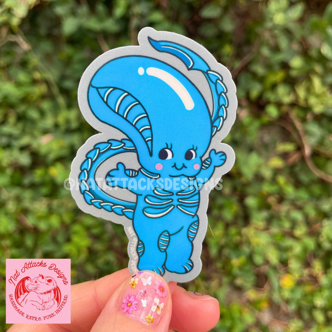 Xenomorph Kewpie Waterproof Sticker, Alien, Alien Movies, Face Hugger ...