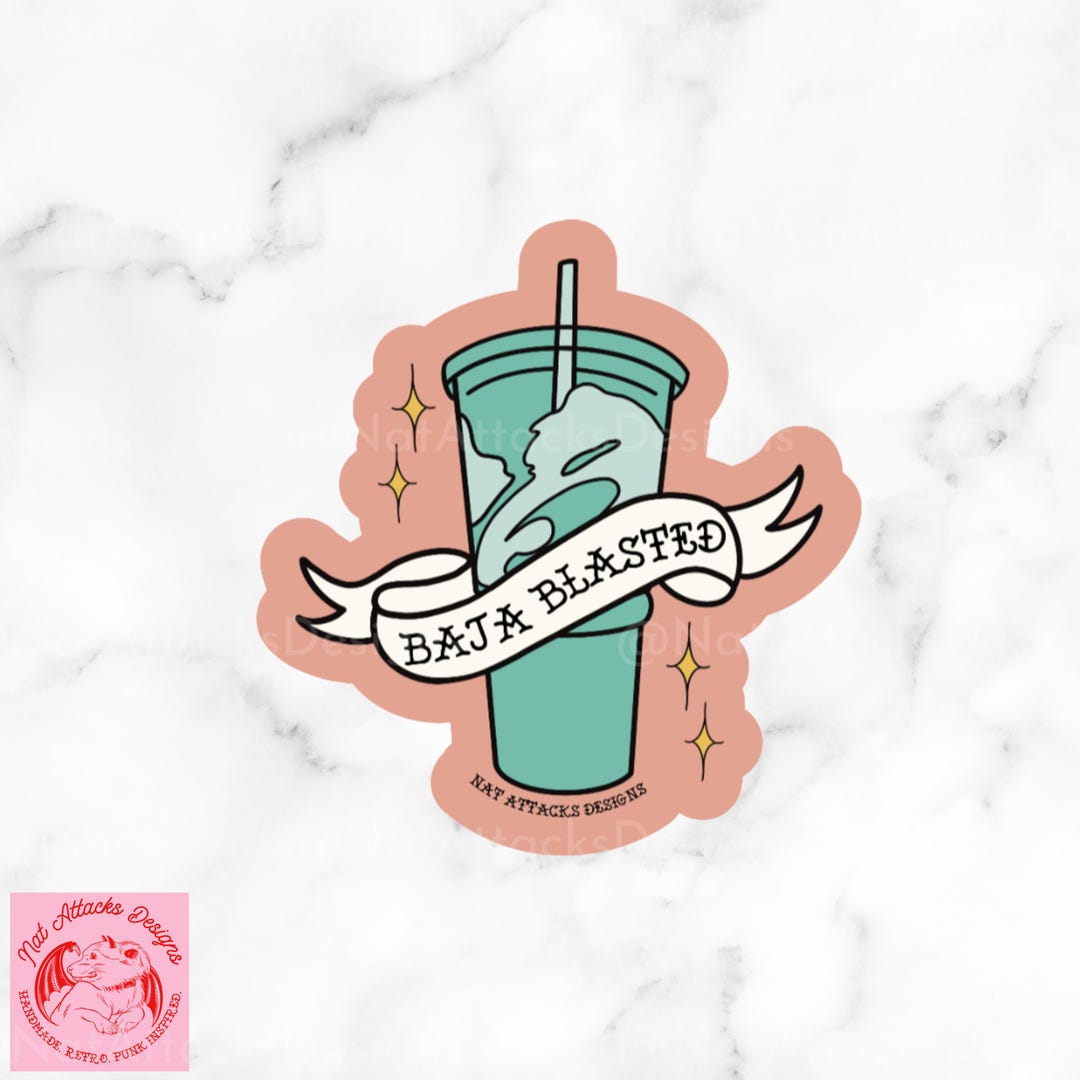 Baja Blasted Waterproof Sticker | Vinyl Sticker |taco Lover Sticker ...
