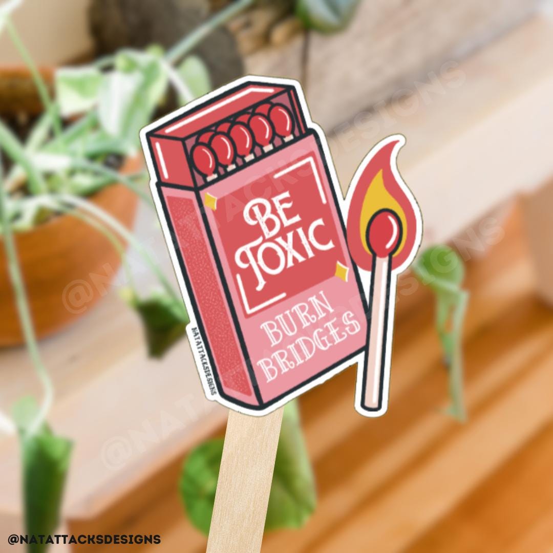 Burn Bridges Sticker Waterproof Sticker, Funny Stickers, Antisocial ...