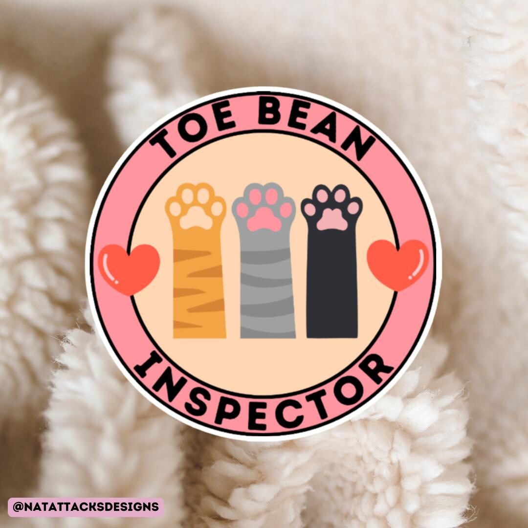 Toe Bean Inspector Sticker - Etsy