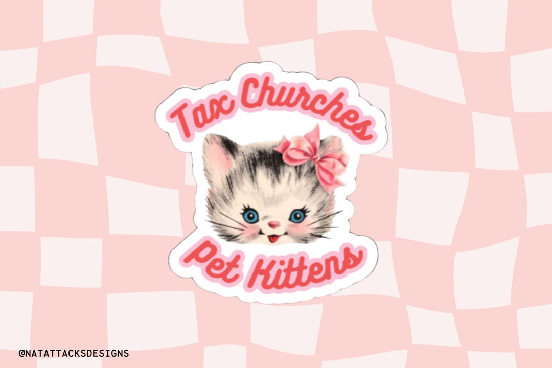 Tax Churches Pet Kittens Die Cut Sticker - Etsy