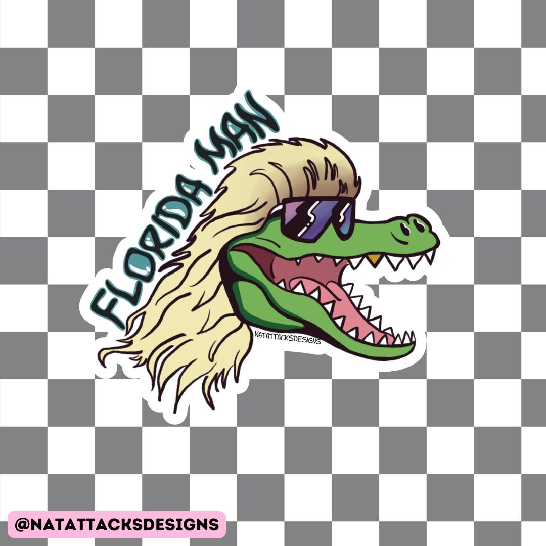 Florida Man Sticker, Funny Sticker, Animal Stickers, Florida Themed ...