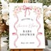 Pink Bow Baby Shower Welcome Sign: Editable Template (digital Download ...