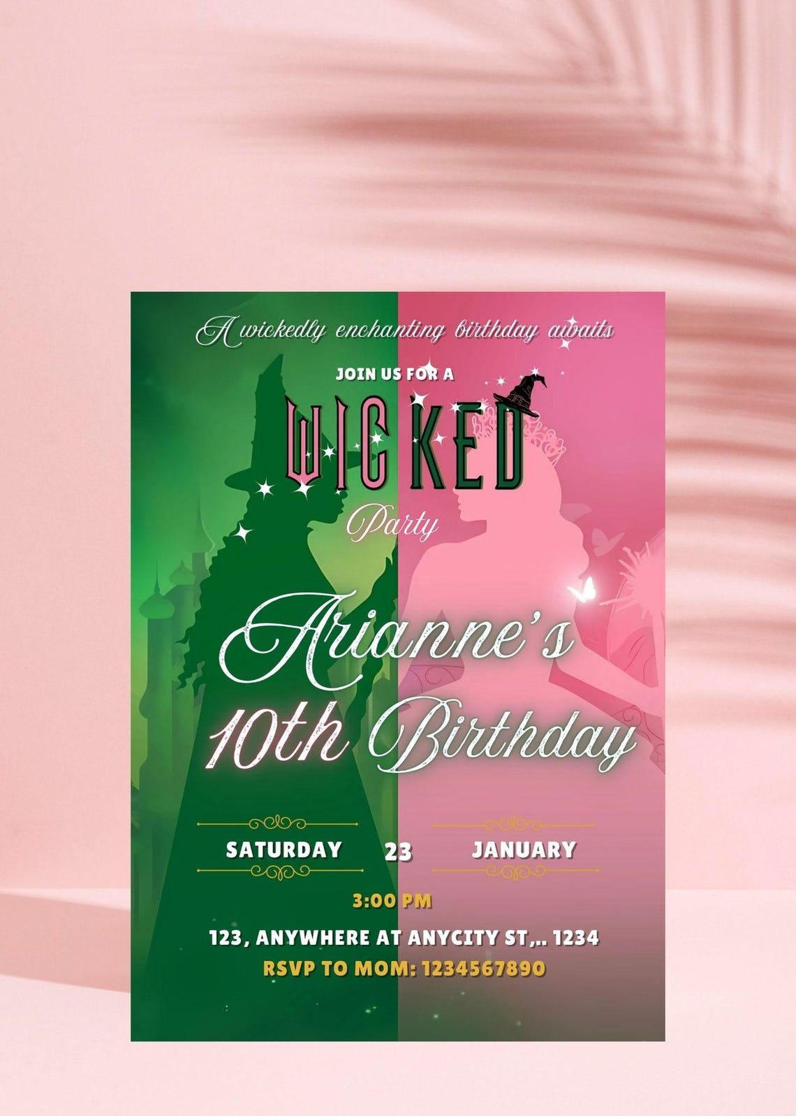 Wicked Birthday Party Invitation, Wicked Party Invitation, WICKED ...