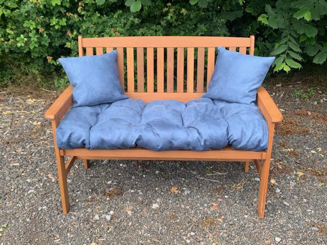 Pnh® Garden Bench Cushion With Blown Fibre Filling, FAUX SUEDE - Denim ...