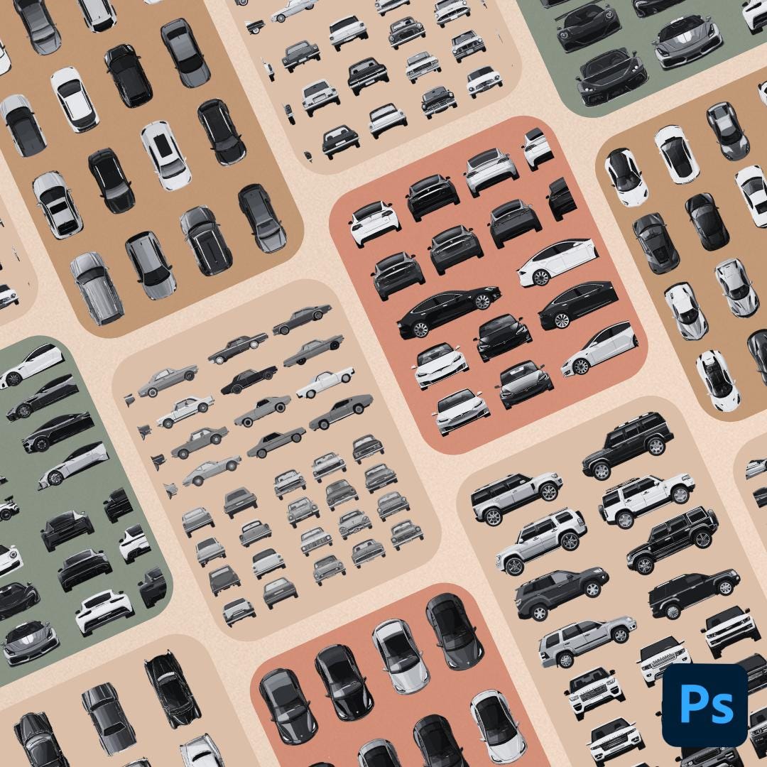 Megapack Photoshop Brushes Cars - Etsy