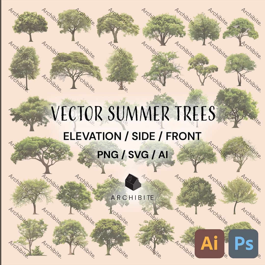 Vector Cutouts - Summer Trees Elevation - Etsy
