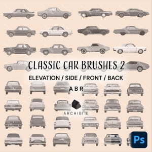 Photoshop Brushes - Side View Classic Cars 2 - Etsy