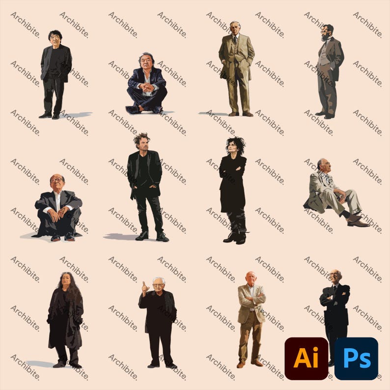 Vector Cutouts - Famous Architects - Etsy