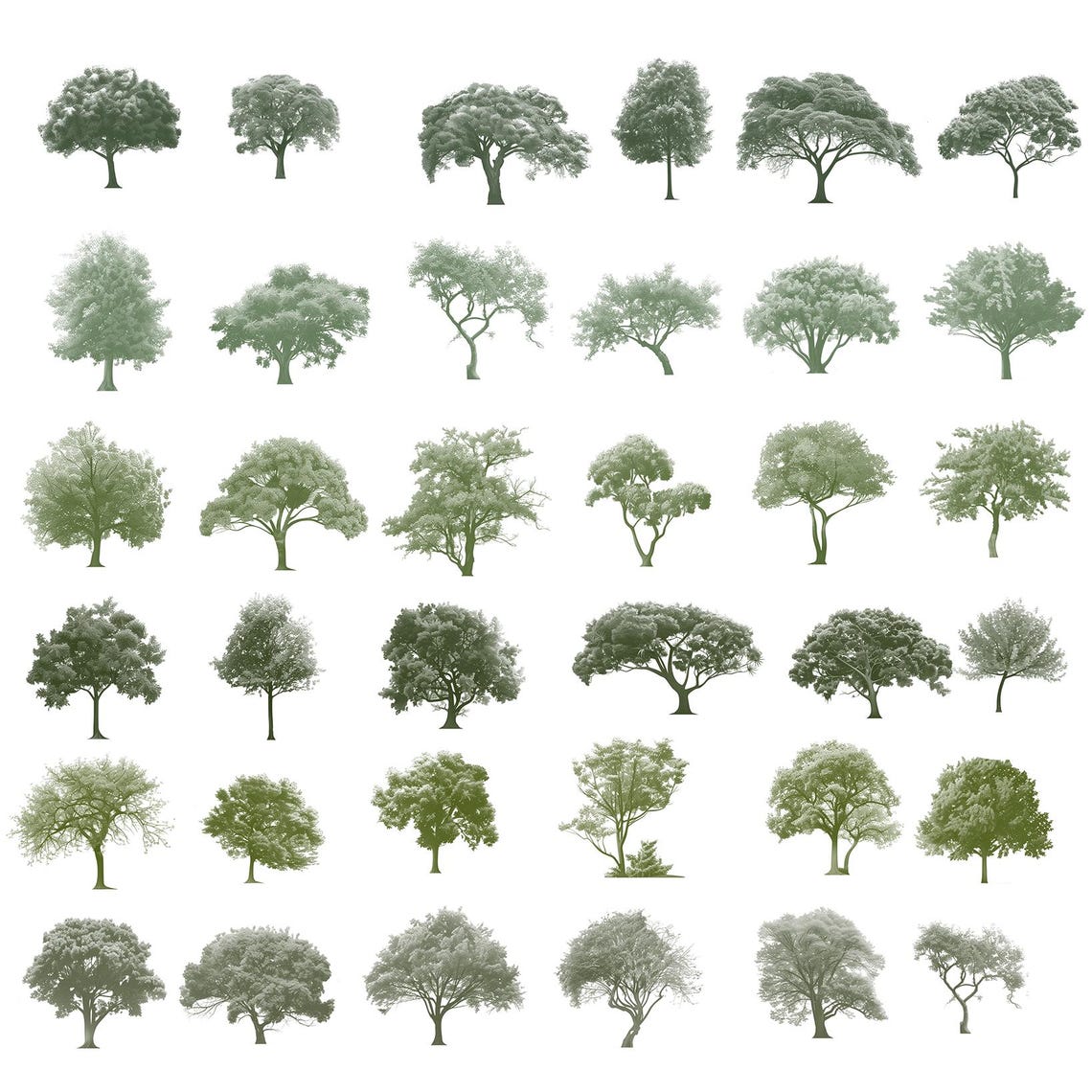 Photoshop Brushes Summer Trees Elevation - Etsy