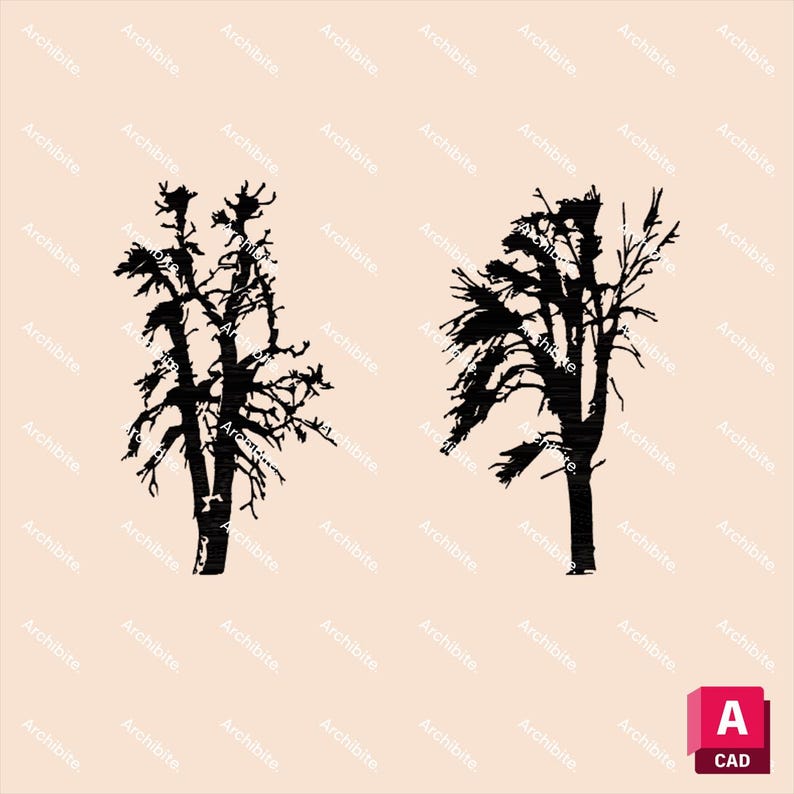DWG - Winter Trees Elevation - Etsy