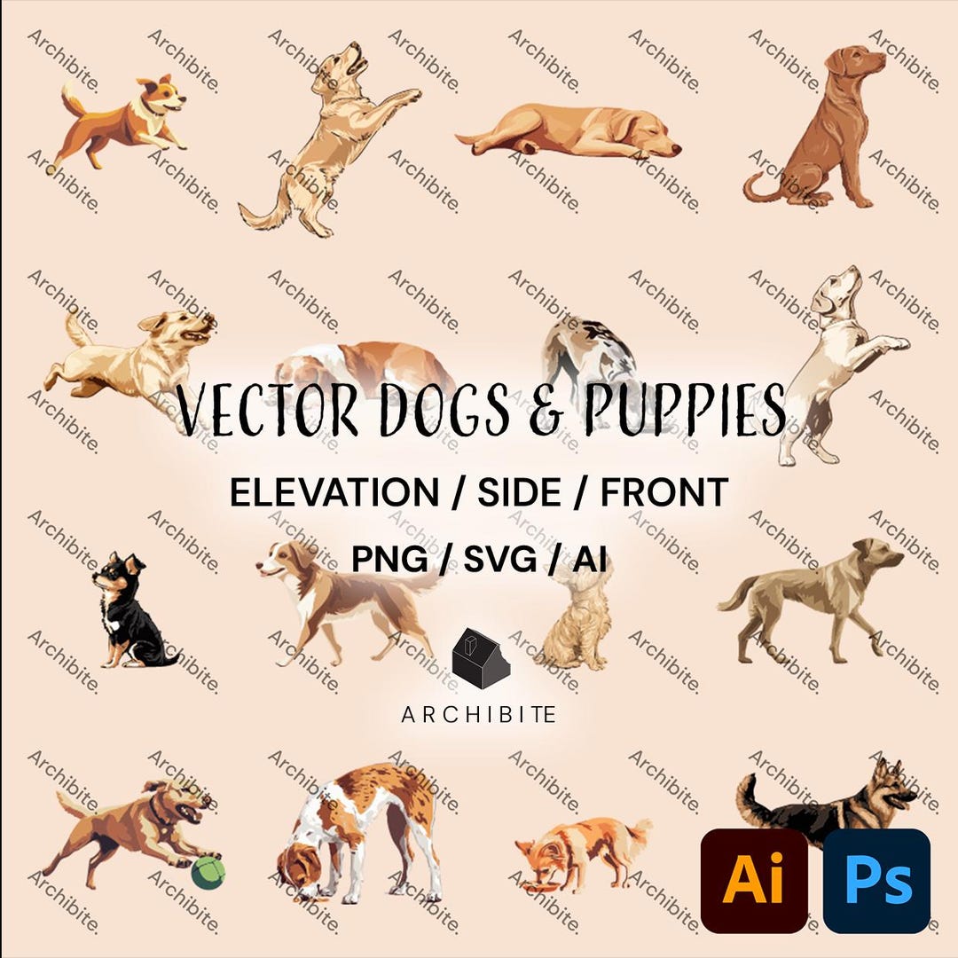 Vector Side View Dogs - Etsy