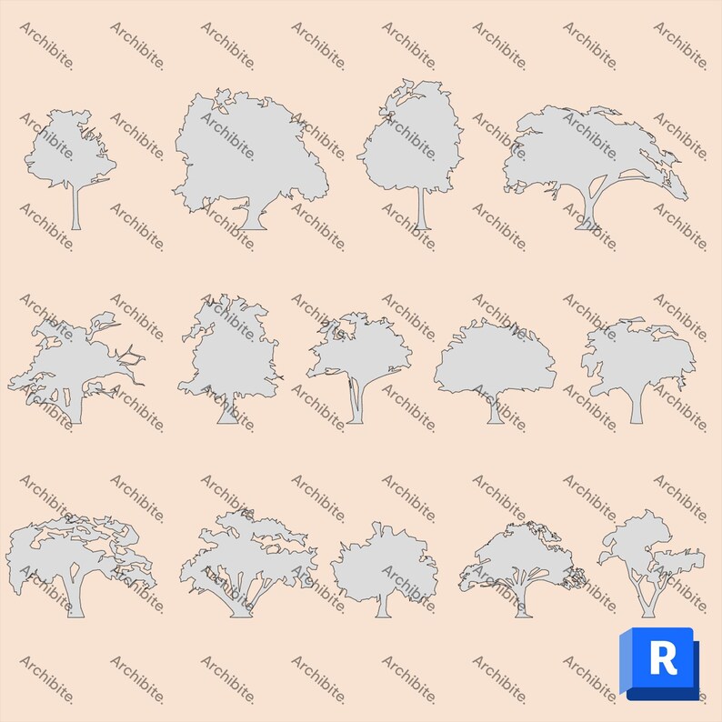 Revit Detail Item - Summer Trees Elevation - Etsy