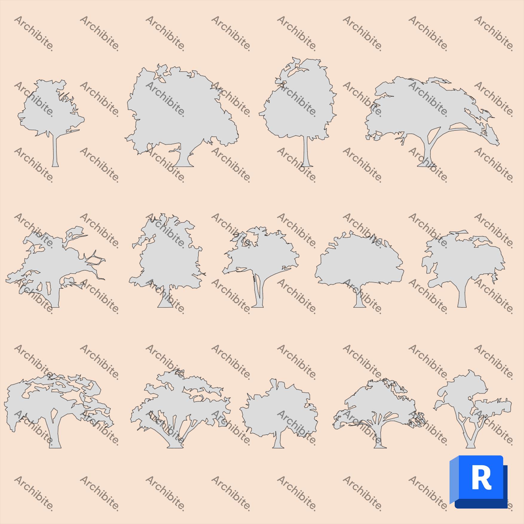 Revit Detail Item - Summer Trees Elevation - Etsy