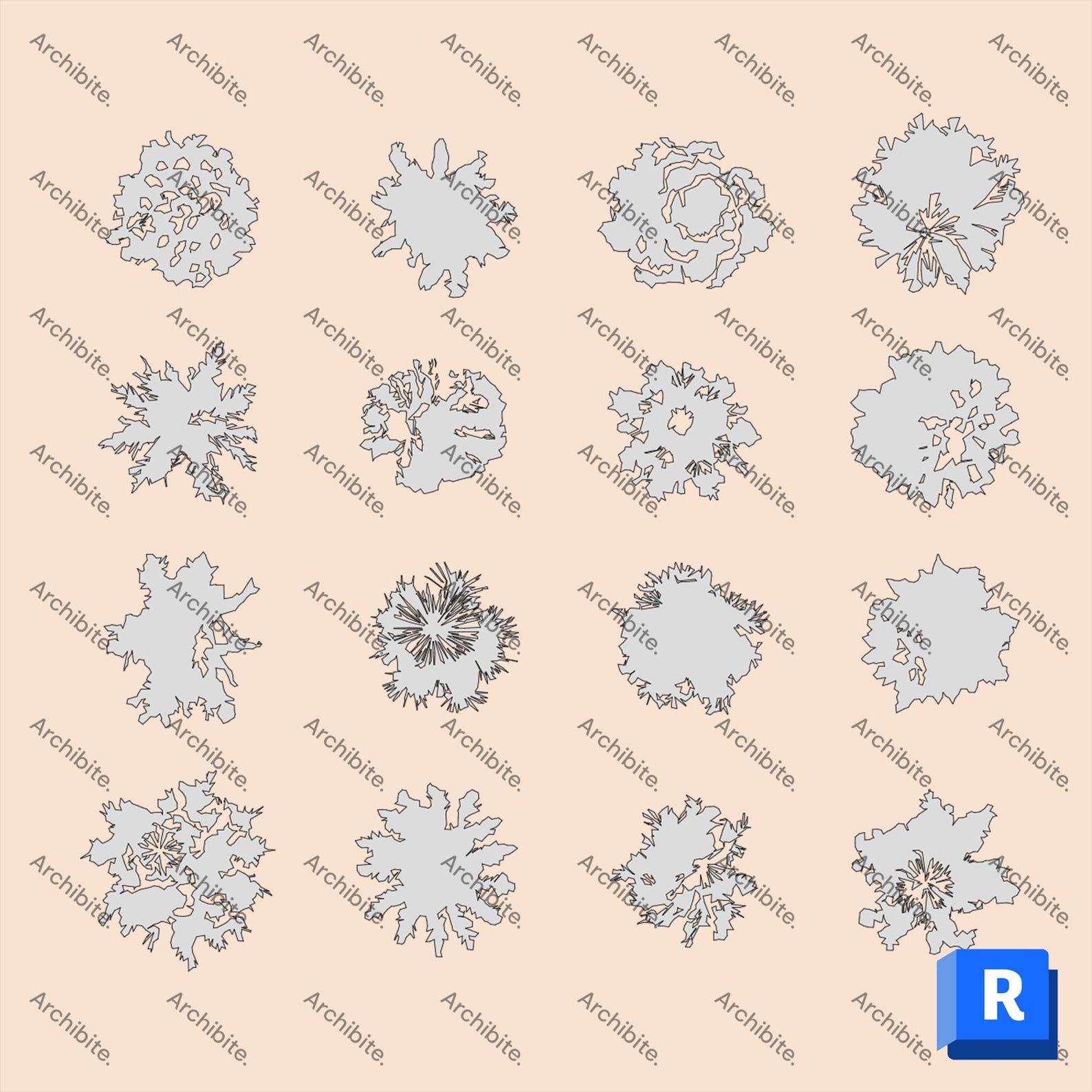 Revit Detail Item - Conifer Trees Plan - Etsy