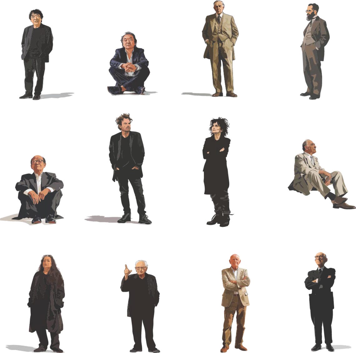 Vector Cutouts Famous Architects - Etsy