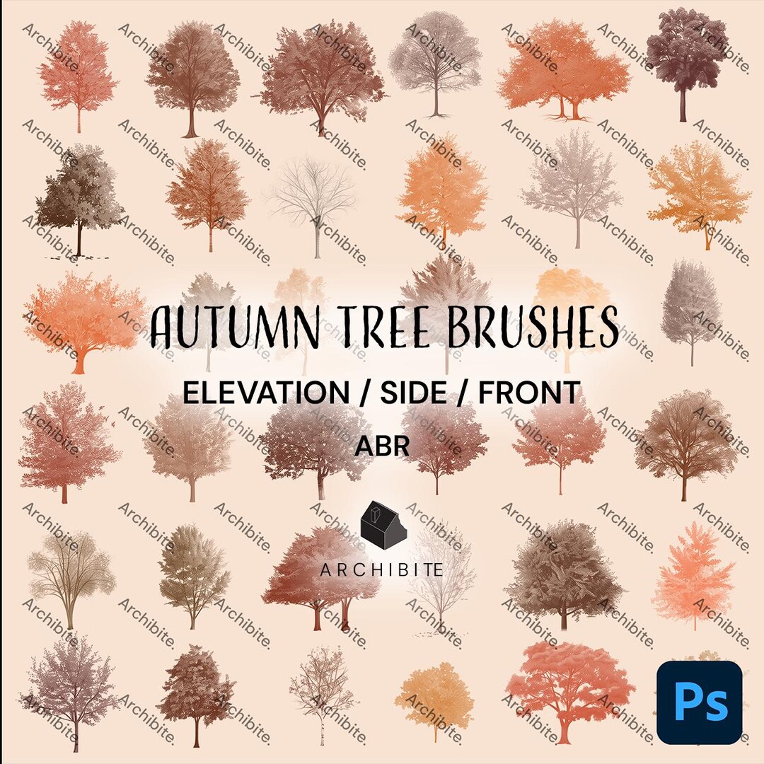 Photoshop Brushes - Autumn Trees Elevation - Etsy