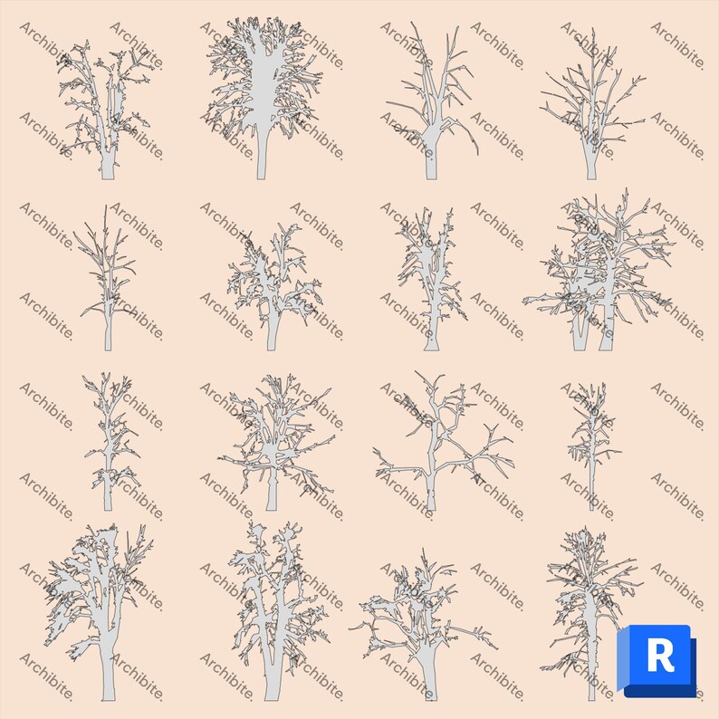 Revit Detail Item - Winter Trees Elevation - Etsy