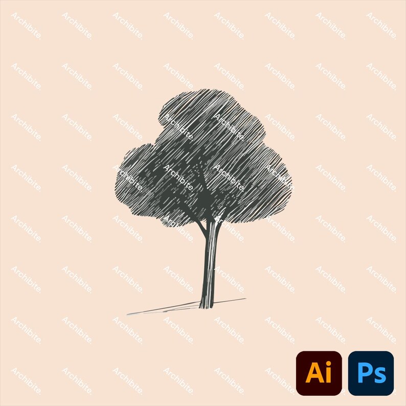 Vector Cutouts - Simple Hand Drawn Trees Elevation - Etsy