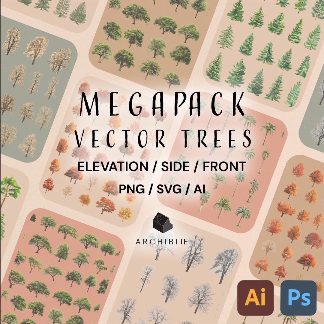 Megapack Vector Side View Trees - Etsy