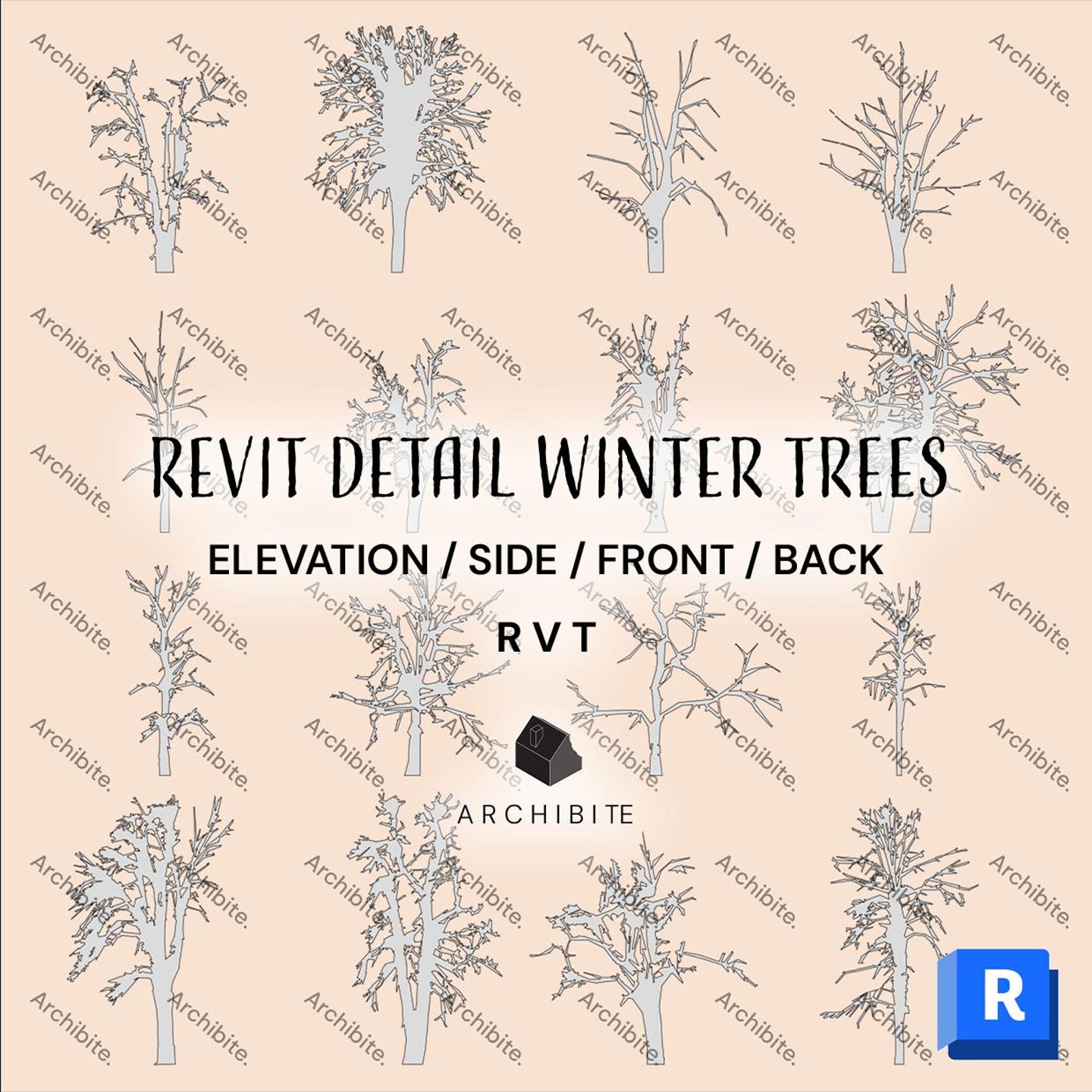 Revit Detail Item - Winter Trees Elevation - Etsy