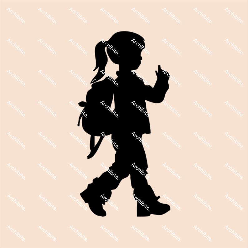 Vector Cutouts - Silhouette School Kids - Etsy