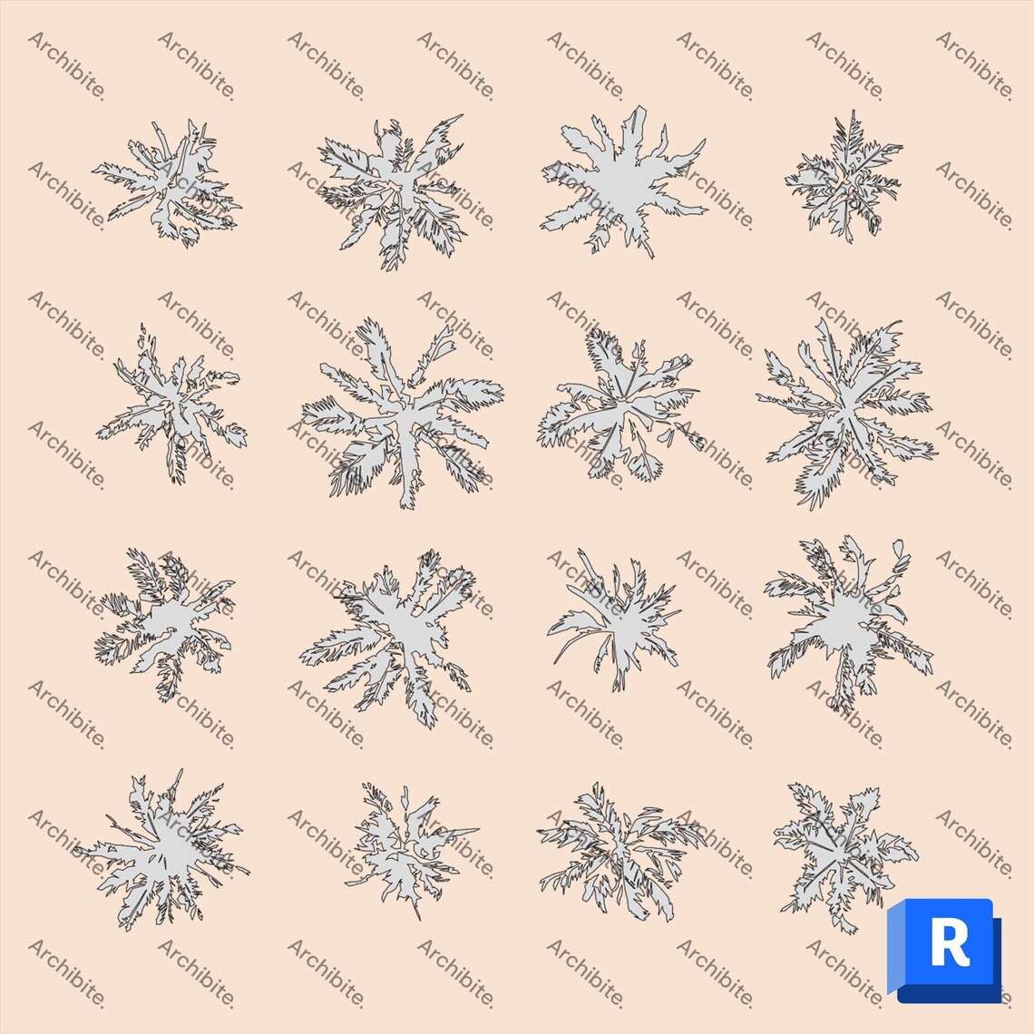 Revit Detail Item - Palm Trees Plan - Etsy