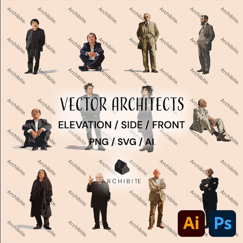 Vector Cutouts - Famous Architects - Etsy