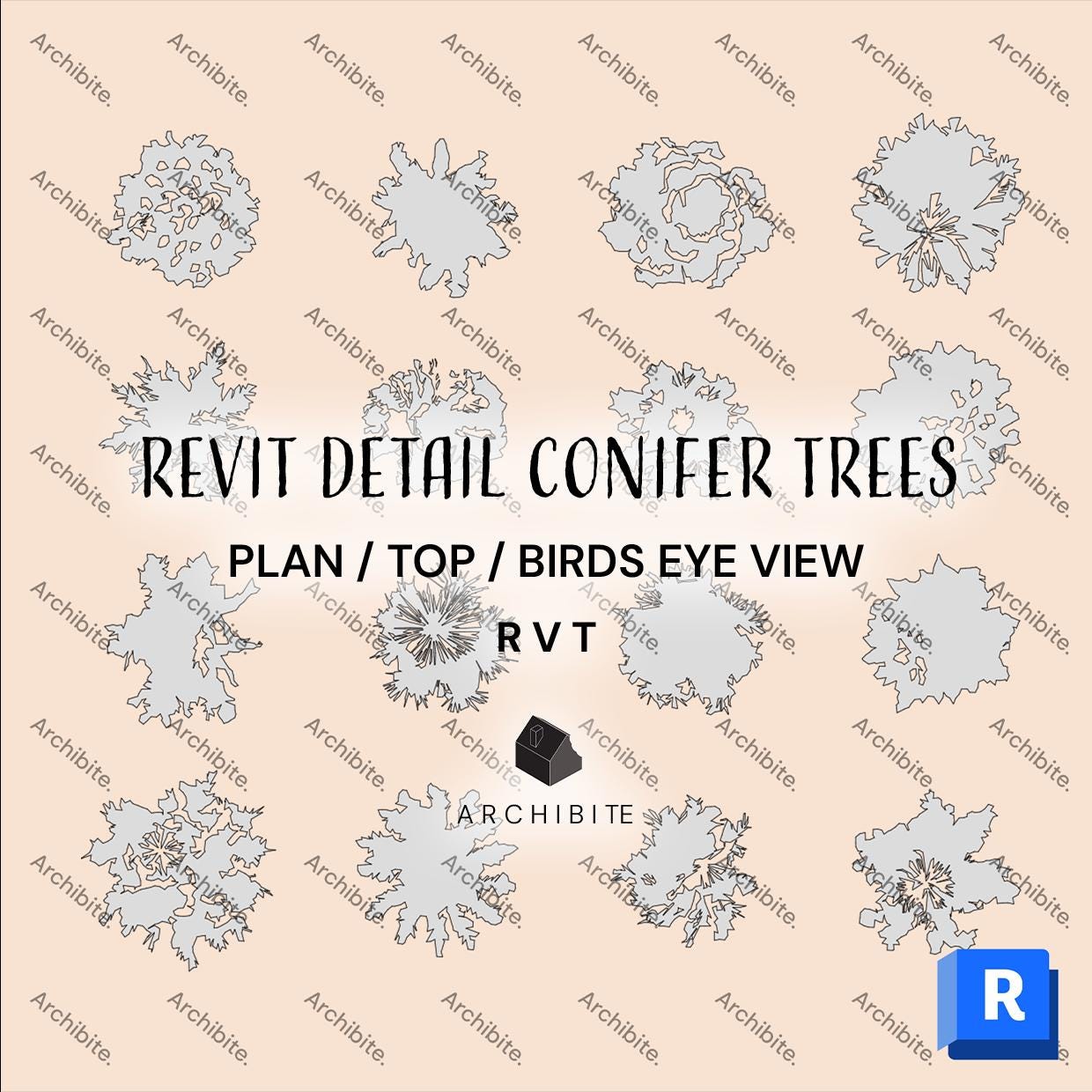 Revit Detail Item - Conifer Trees Plan - Etsy