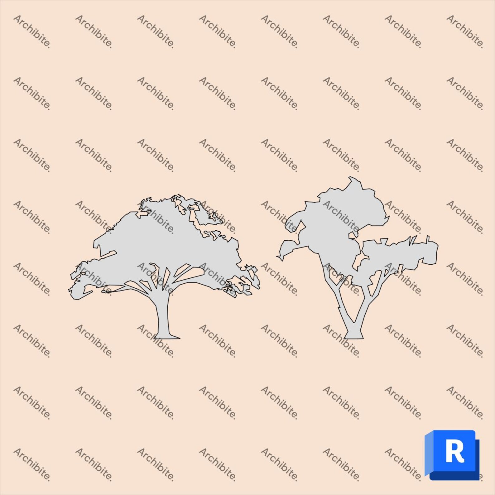 Revit Detail Item - Summer Trees Elevation - Etsy