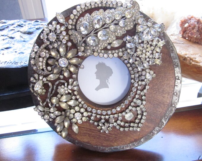 Vintage Modern Rustic Rhinestone Picture Frame Fabulous Jewelry One of a Kind - Etsy