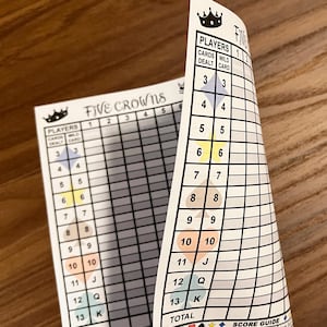 Five Crowns Score Sheet, 5 Crowns, Game Night, Digital Download, 8.5 X ...