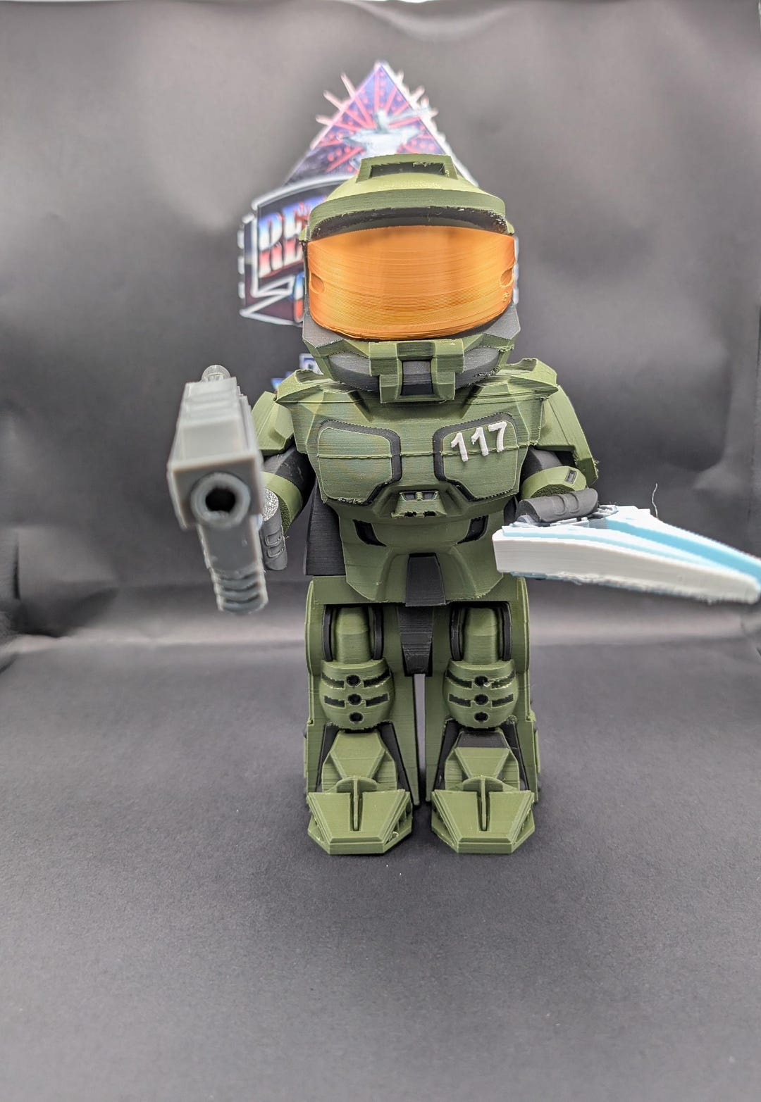 3D Printed Master Chief Figurine - Custom PLA Halo Spartan Model With ...