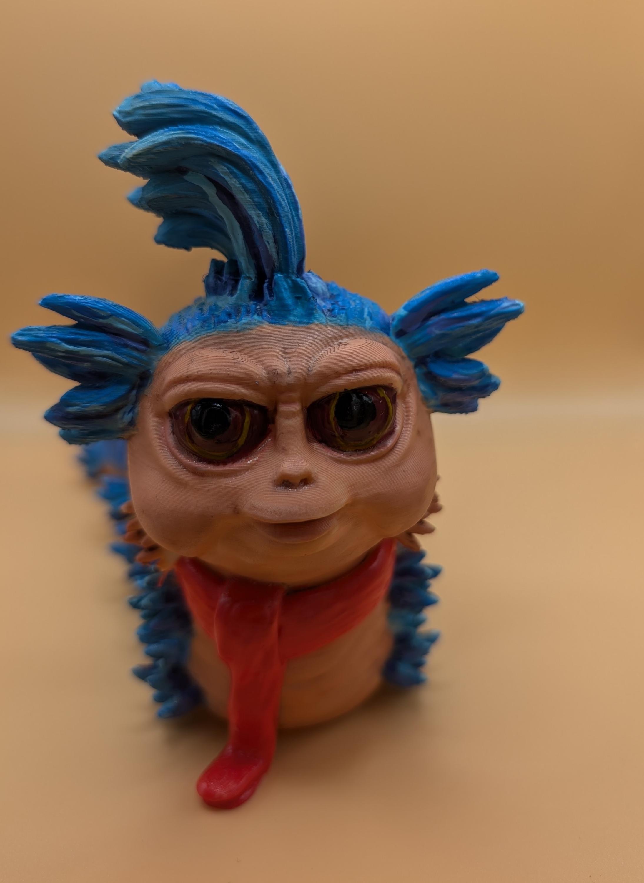 3D Printed & Hand-painted Labyrinth Worm Figurine Iconic Collectible ...