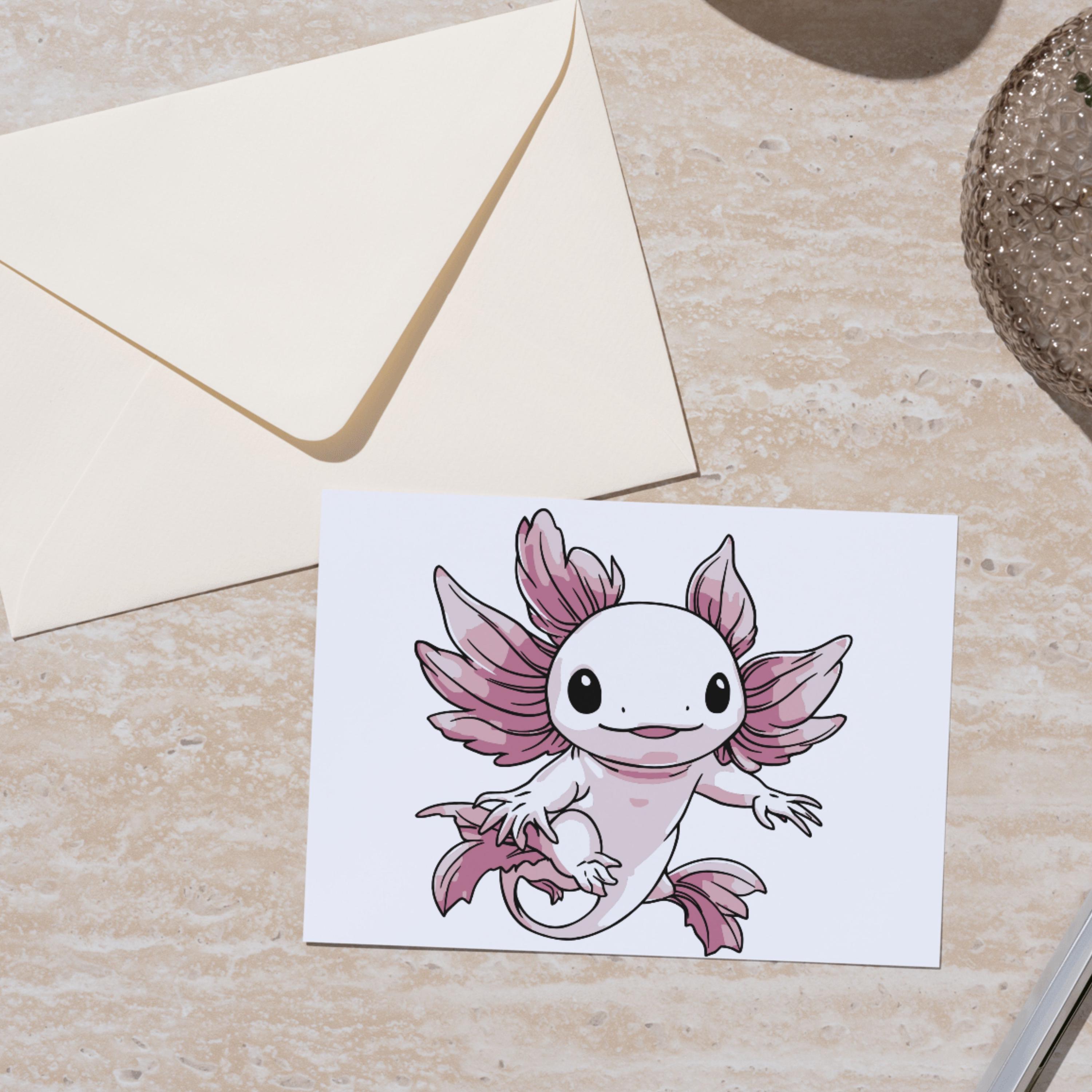 Cute Axolotl SVG - Axolotl Clip Art Lasercut - Axolotl Kawaii PNG ...