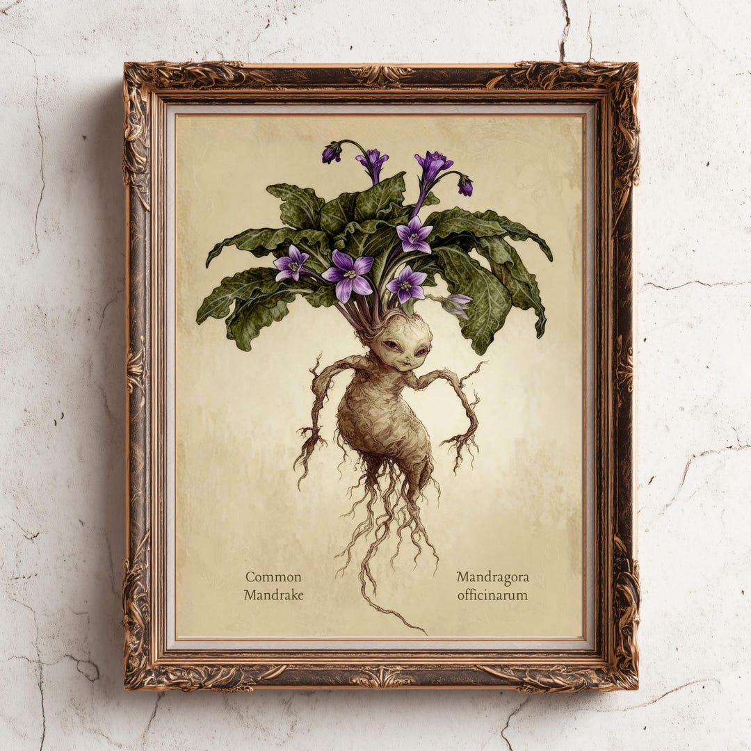 Mandrake Poster - Poisonous Plant Art - Mandragora Botanical Print ...